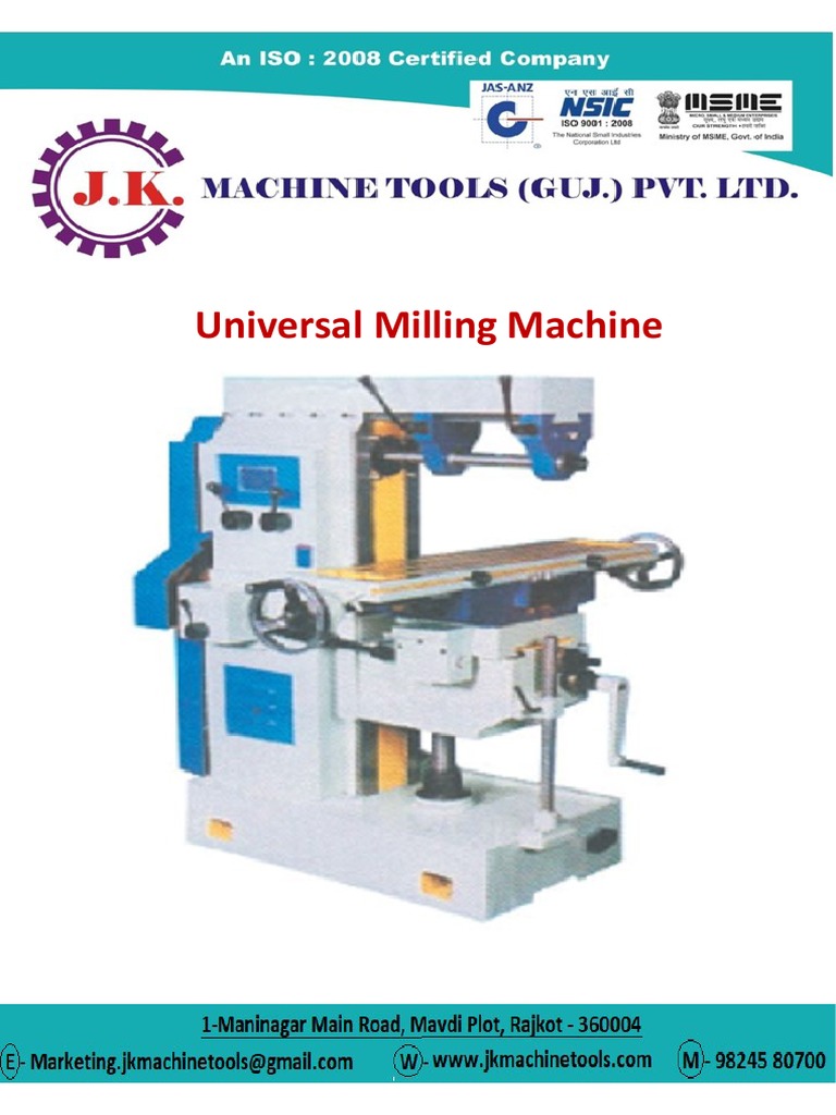 Universal Milling Machine Catalog PDF | PDF | Equipment | Industrial ...
