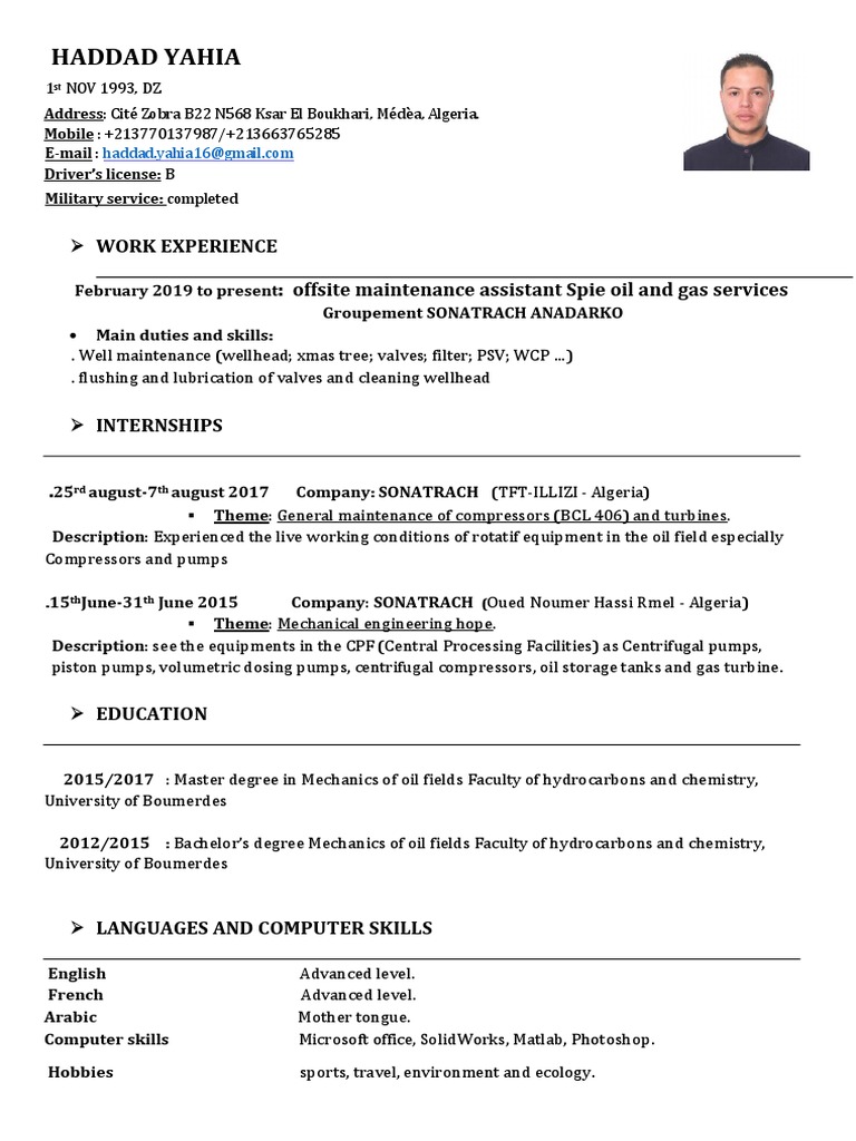 Yahia-Haddad-cv English | PDF