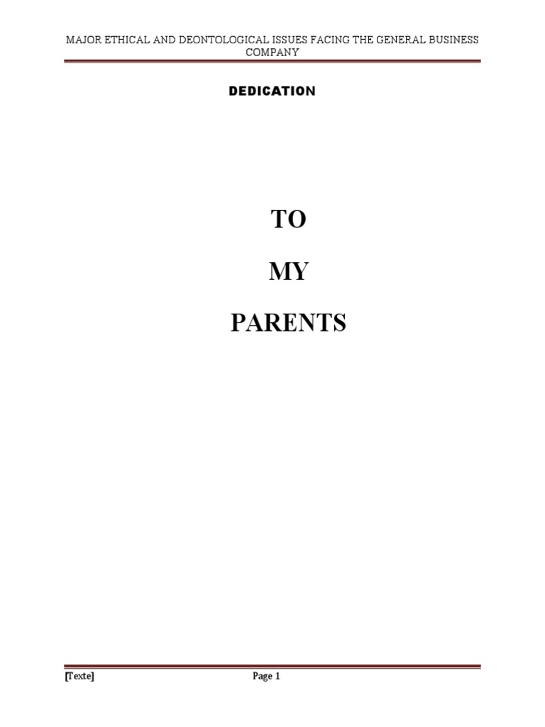 TO MY Parents: Dedication | PDF | Business Ethics | Sexual Harassment