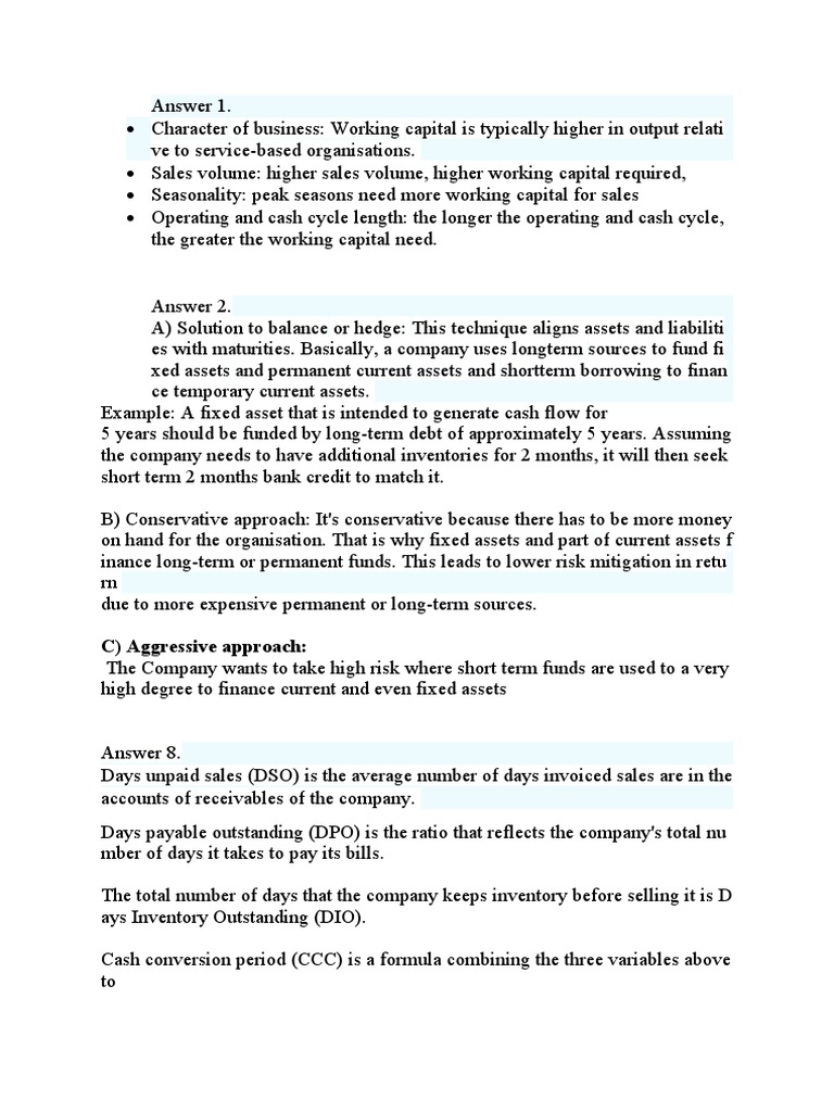 C) Aggressive Approach | PDF | Working Capital | Inventory