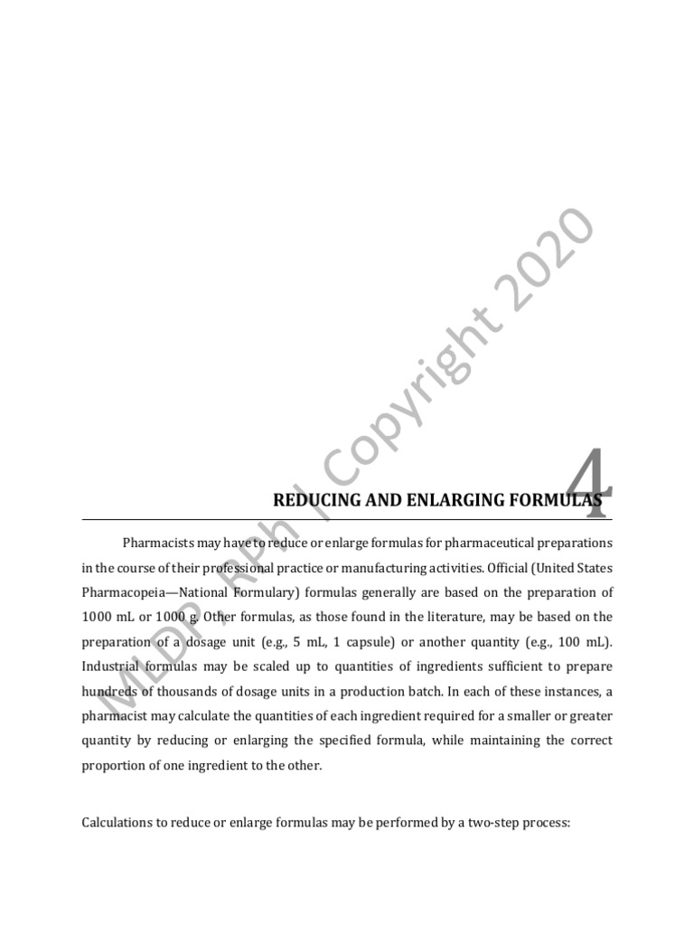 Exercise 4 - Reducing and Enlarging Formulas | PDF
