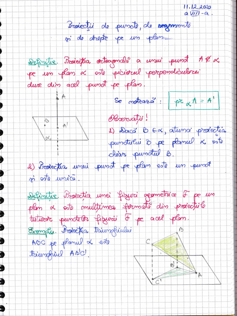 Proiecții de Puncte, de Segmente Și de Drepte Pe Un Plan PDF | PDF