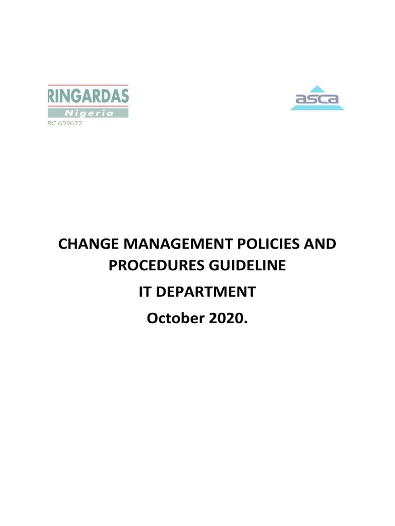 Change Management Policy | PDF | Business Software | Emergency