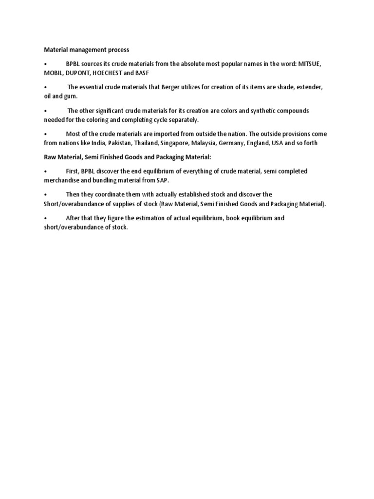 Material Management Process Overview | PDF