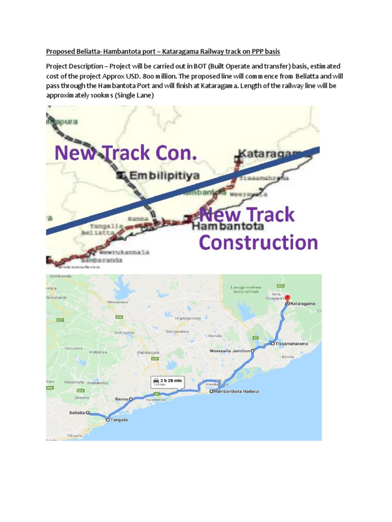 Project Summary Beliatta - Hambantota - Kataragama Railway | PDF