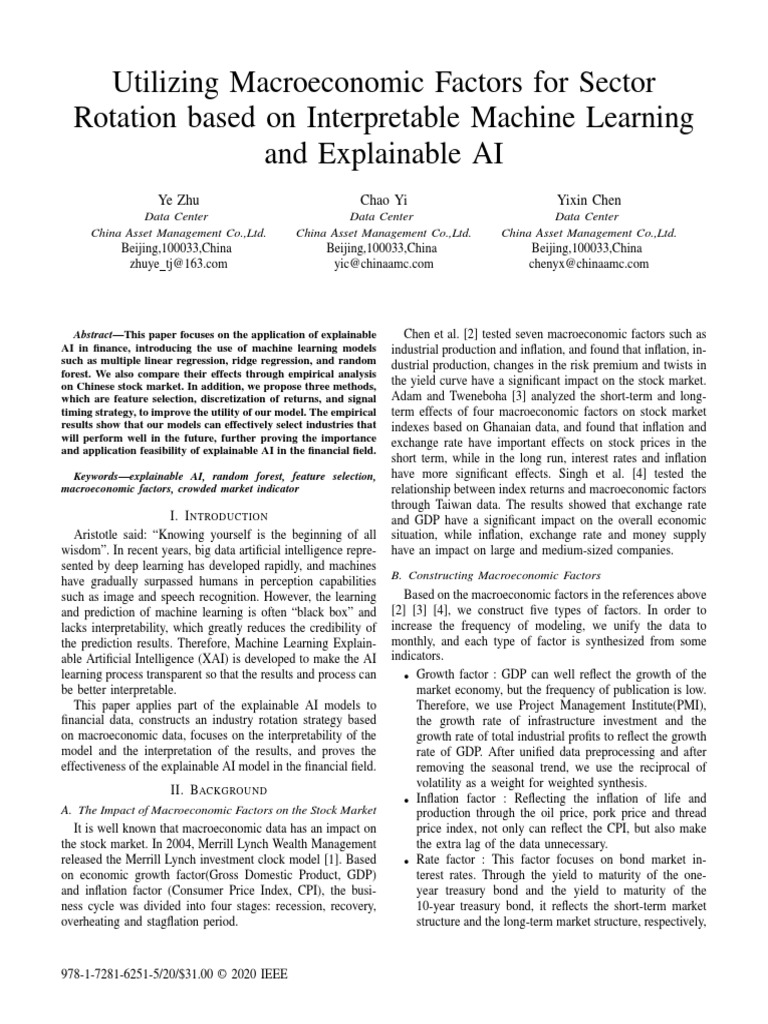 Utilizing Macroeconomic Factors For Sector Rotation Based On Interpretable Machine Learning and ...