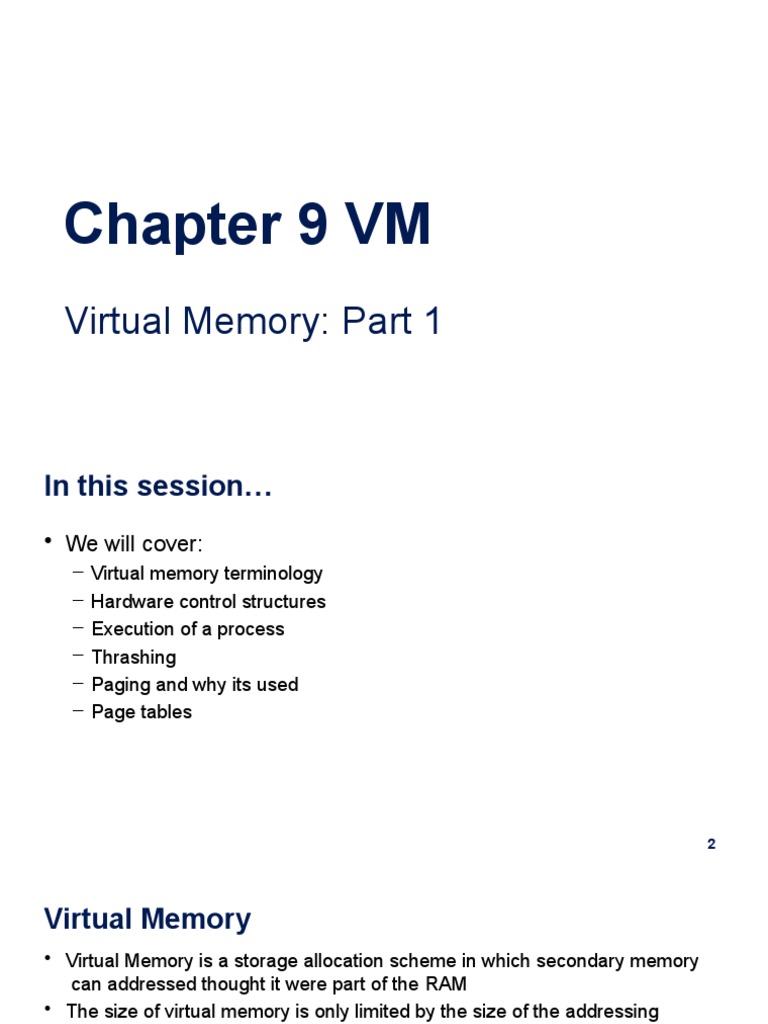Chapter 9 VM: Virtual Memory: Part 1 | PDF | Process (Computing) | Computer Data Storage