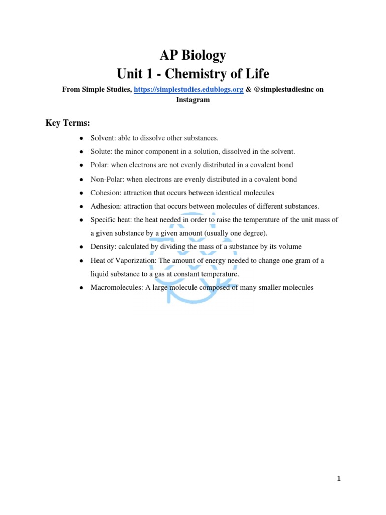 AP Biology: Chemistry of Life | PDF | Meiosis | Signal Transduction