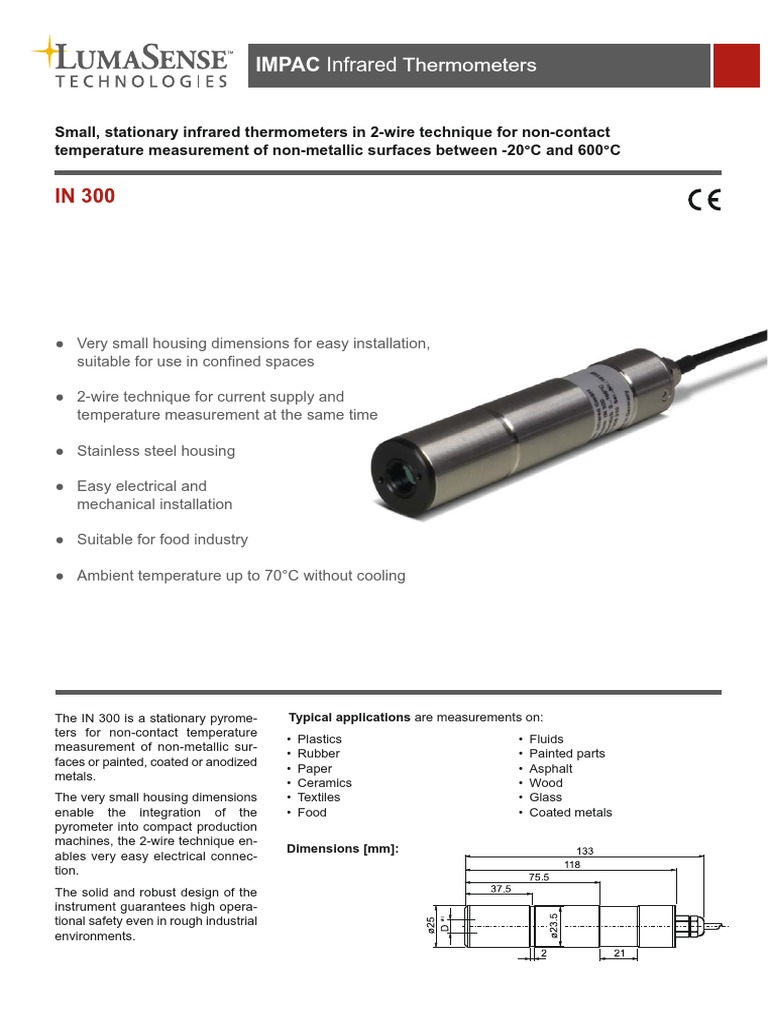 IMPAC Infrared: Thermometers | PDF | Power Supply | Manufactured Goods