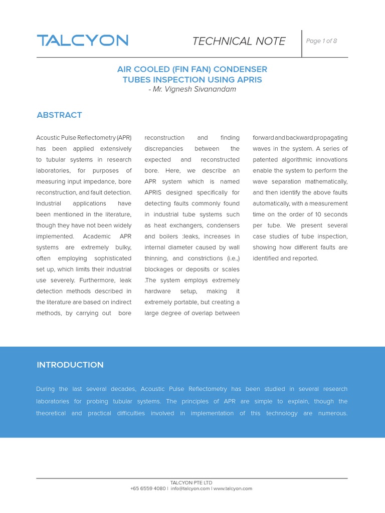 02 Technical Note Air Cooled Fin Fan Condenser Tube Inspection Using ...