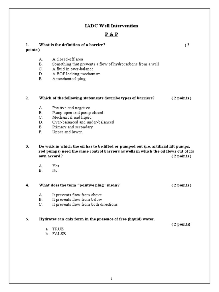 IADC Well Intervention Barrier Definitions | PDF | Casing (Borehole ...