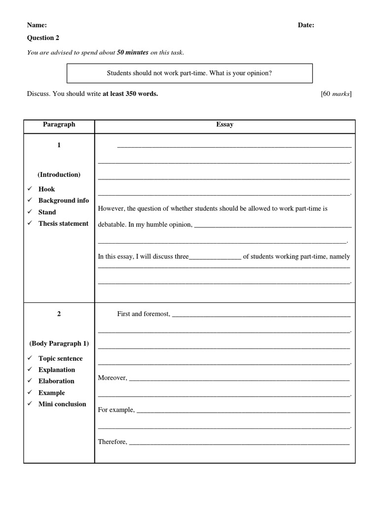 MUET Extended Writing Template | PDF