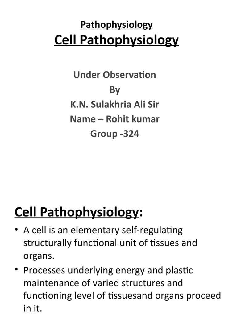 Cell Pathophysiology | PDF | Ischemia | Cell (Biology)