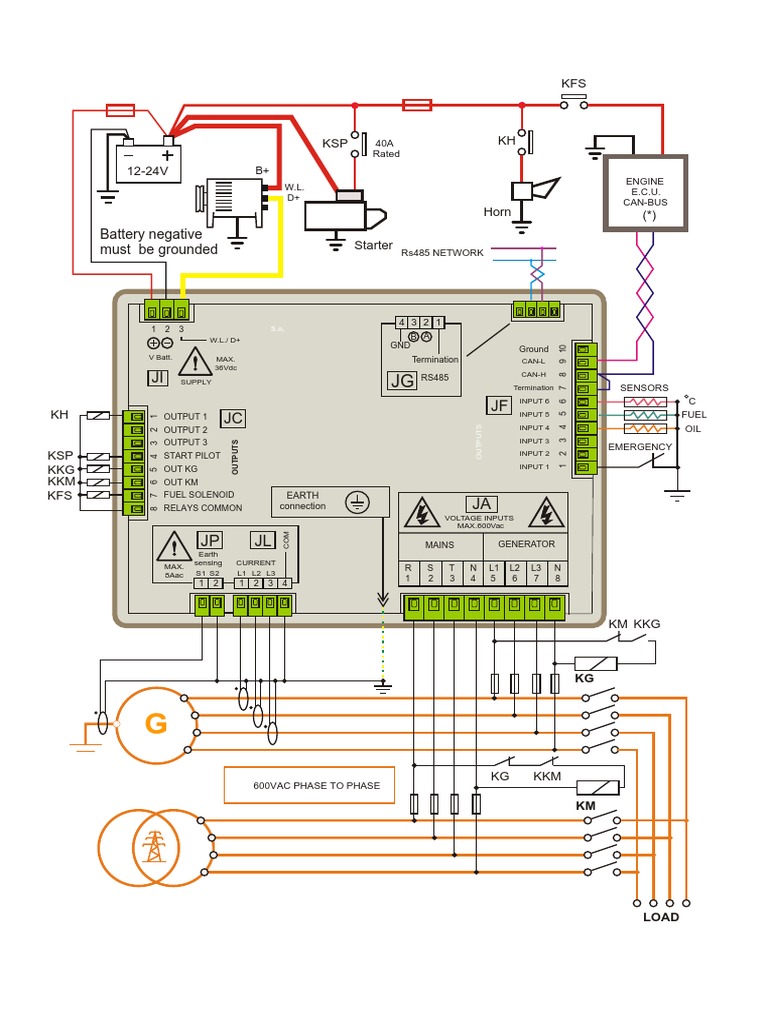 Electrical Control System Schematic for an Engine Control Unit (ECU ...