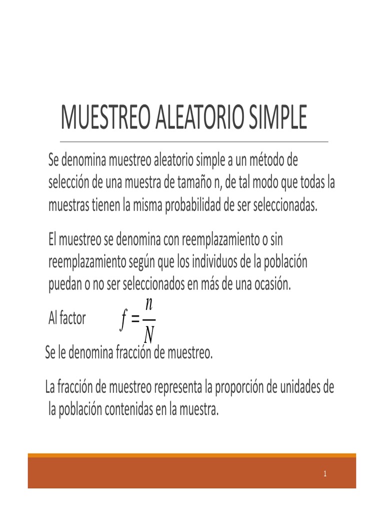 Muestreo Aleatorio Simple PDF | PDF | Muestreo (Estadísticas) | Media