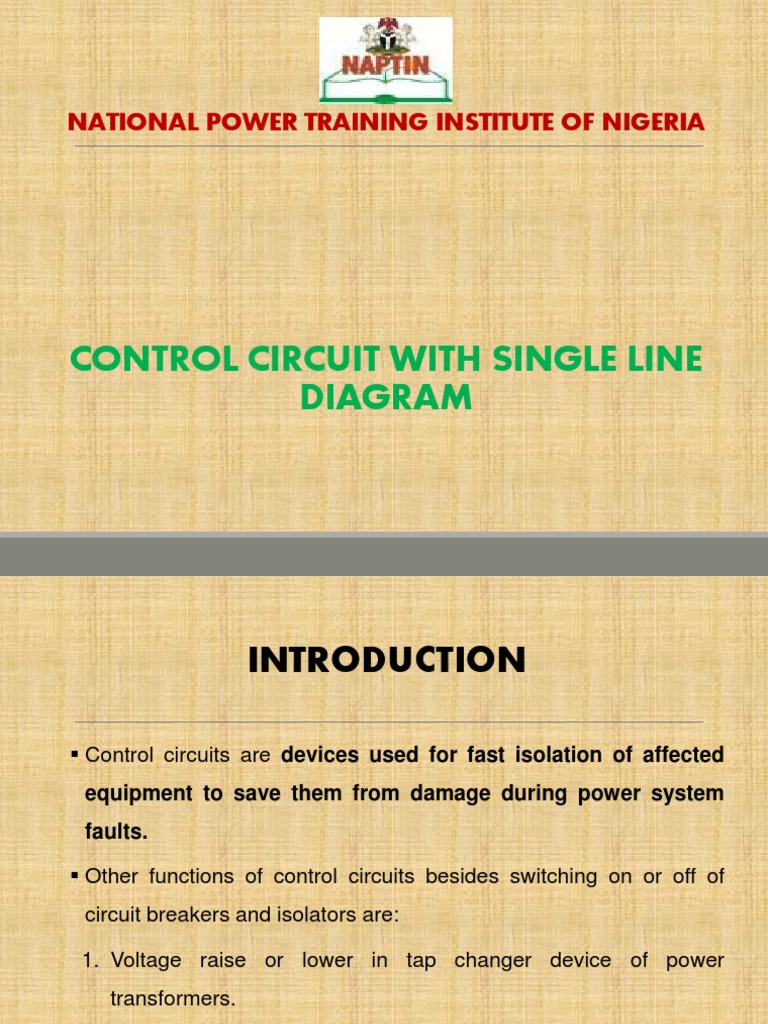 Lecture 3.2 CONTROL CIRCUITS WITH SINGLE LINE DIAGRAM PDF | PDF | Relay ...