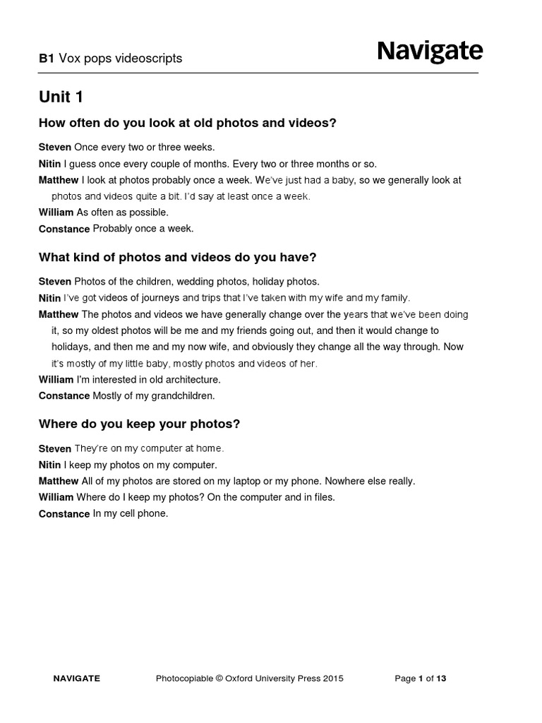 Vox Pops Videoscripts | PDF | Extraversion And Introversion | Foods