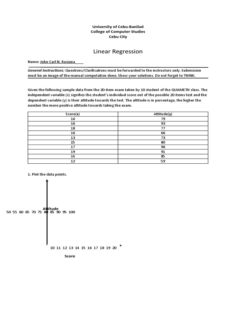 Quiz Linear Regression | PDF | Regression Analysis | Errors And Residuals