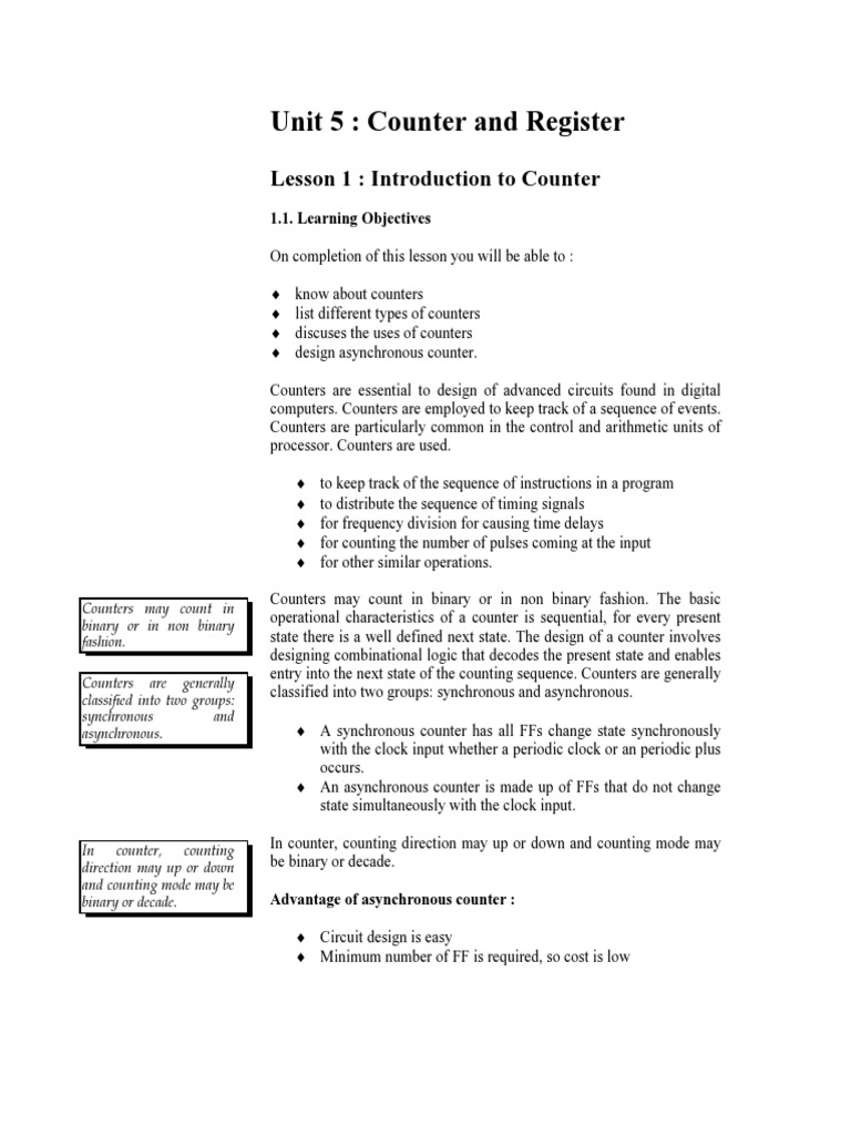 Unit 5: Counter and Register: Lesson 1: Introduction To Counter ...