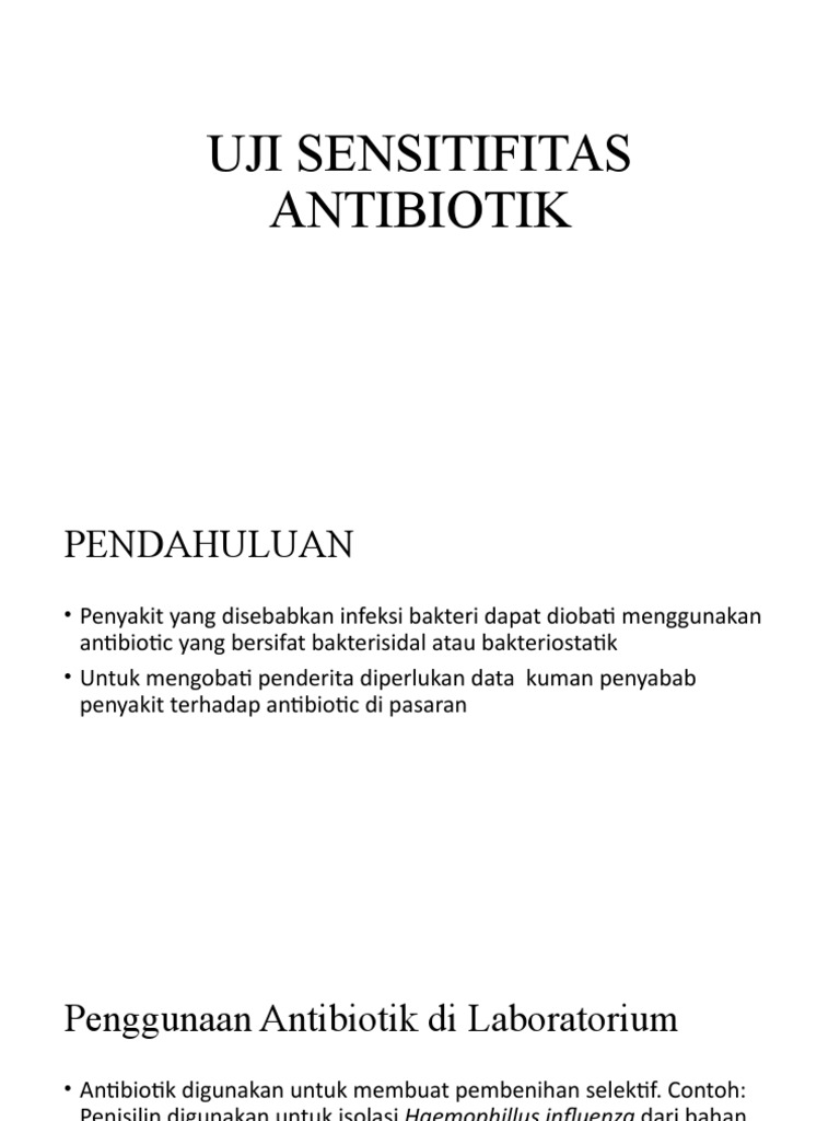 Uji Sensitivitas Antibiotik Metode Difusi Kirby Bauer | PDF