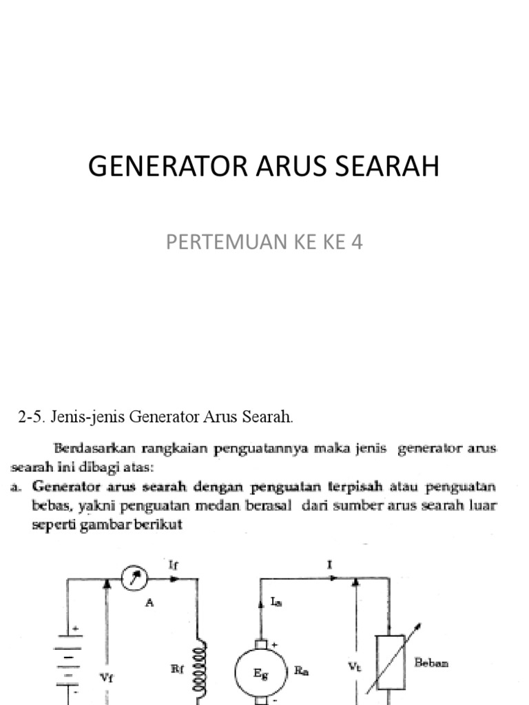 Jenis & Karakteristik Generator Arus Searah | PDF