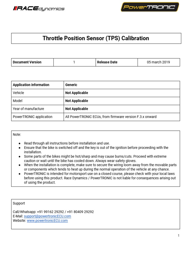 TPS Calibration PDF | PDF | Throttle | Computer Architecture