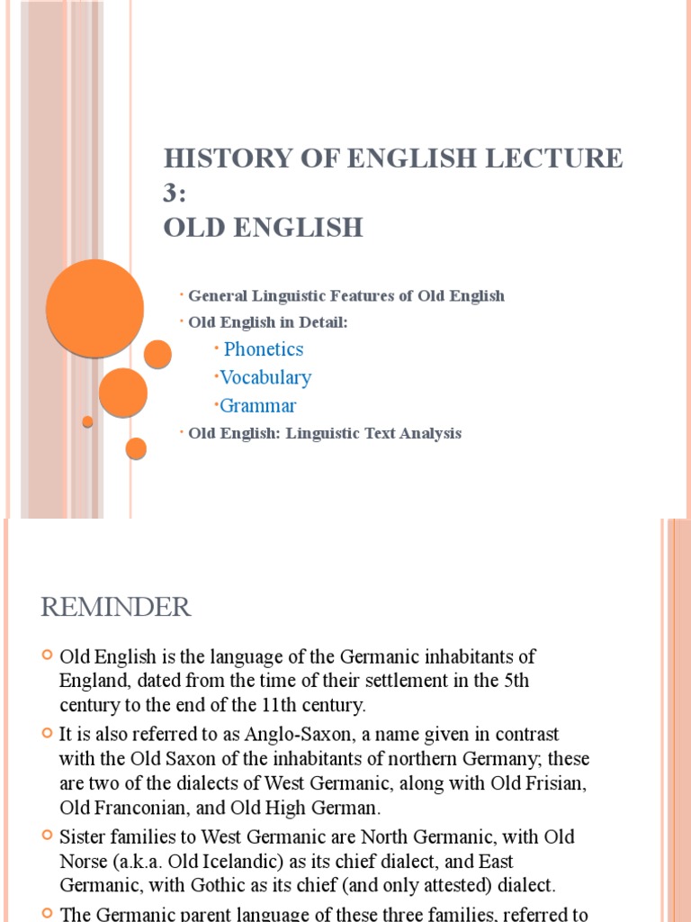 History of English Lecture 3 | PDF