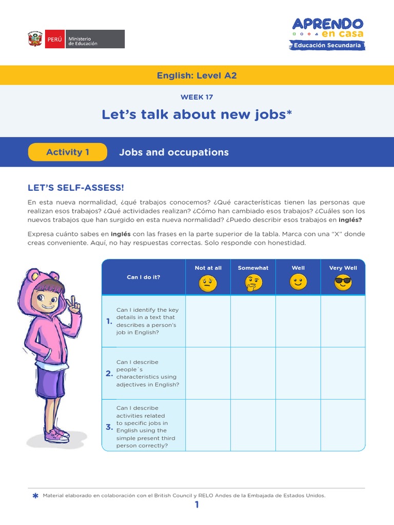 Let's Talk About New Jobs : English: Level A2 | Download Free PDF ...