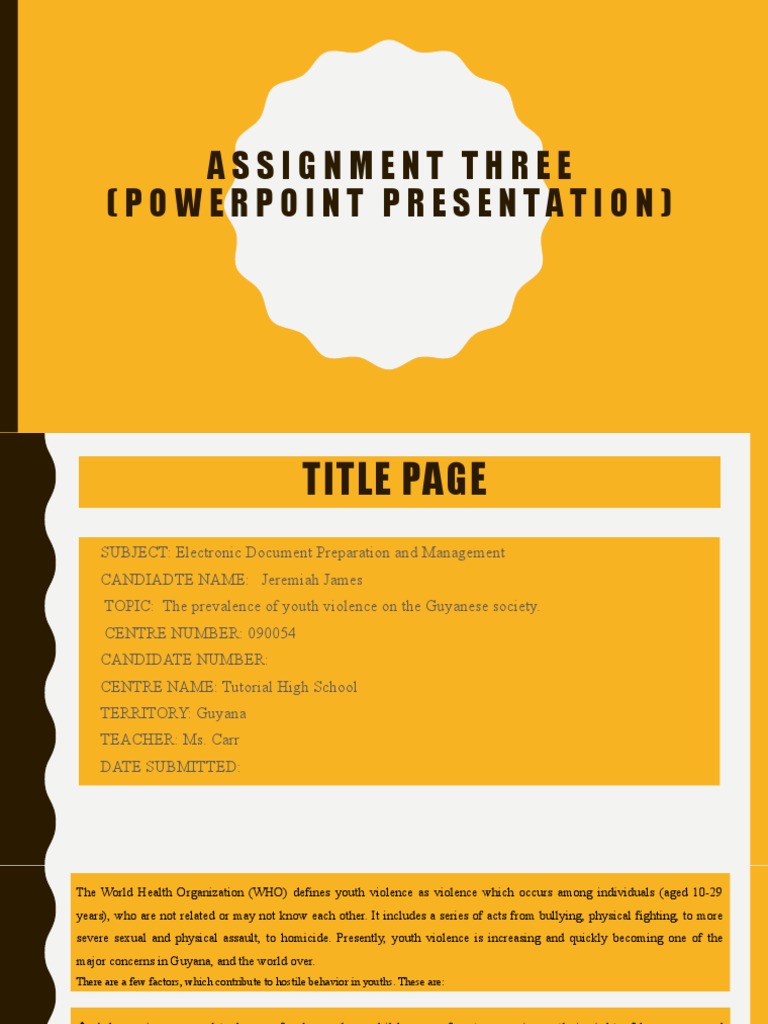 Assignment Three EDPM | PDF | Violence | Youth