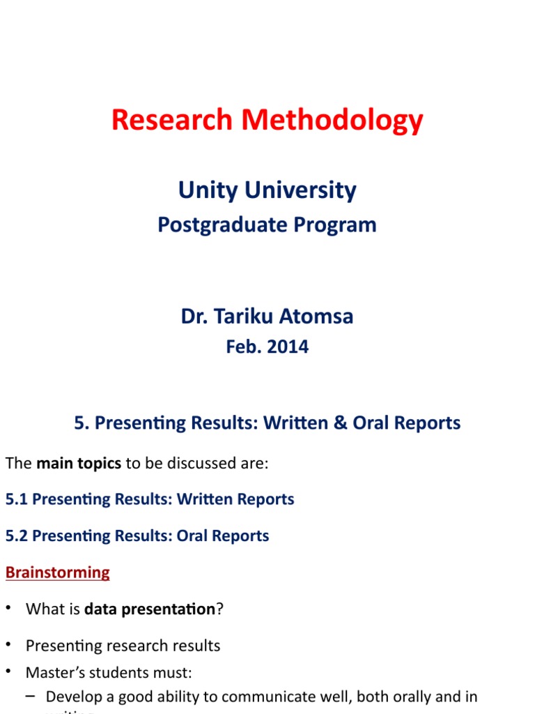 Presentating Results | PDF | Survey Methodology | Scientific Method