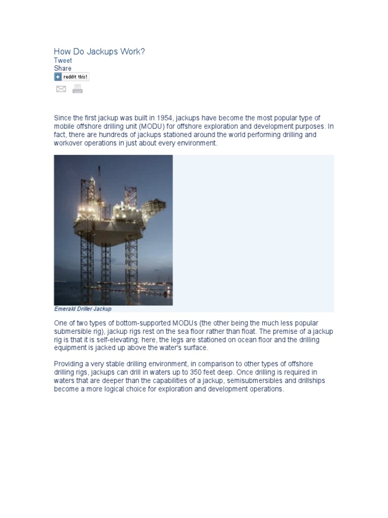 How Do Jackups Work | PDF | Offshore Drilling | Drilling Rig