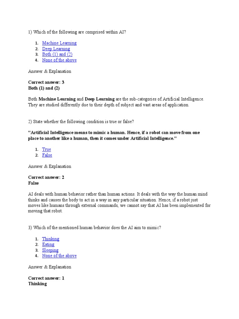 Machine Learning Deep Learning Both (1) and (2) None of The Above | PDF ...