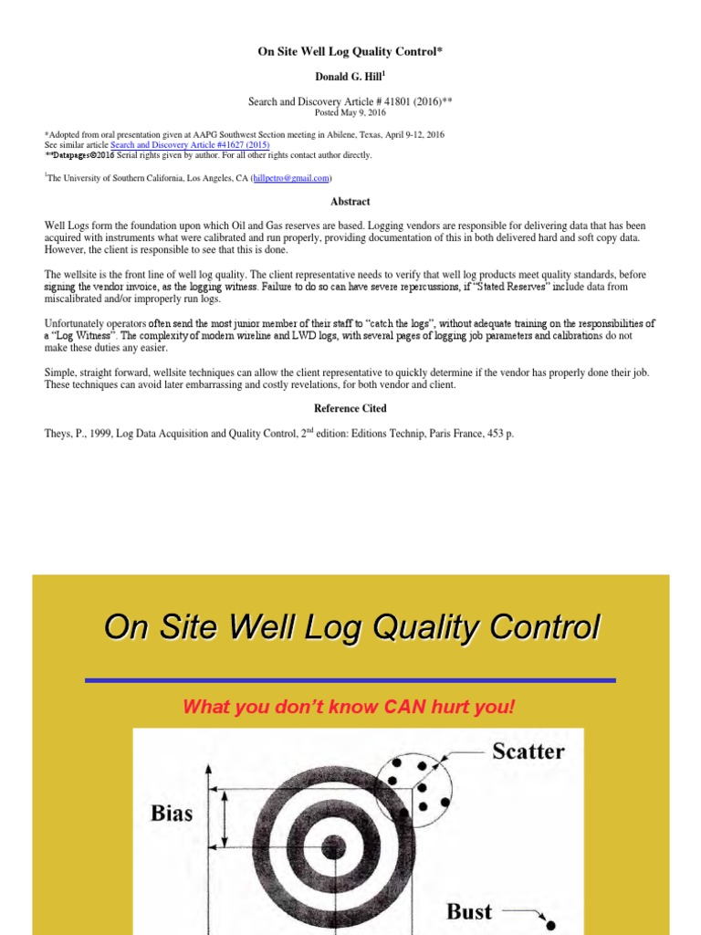 Wellsite Log Quality Control | PDF | Nature
