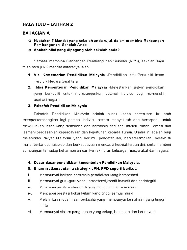 HALA TUJU Latihan 2 | PDF