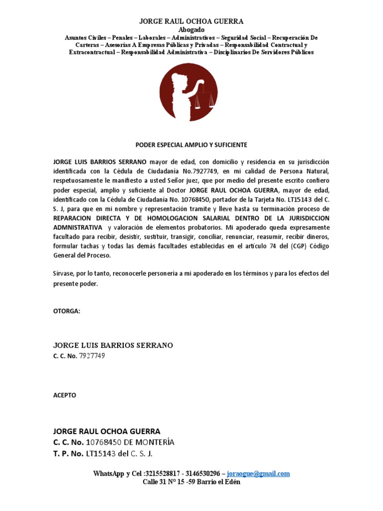 Poder Especial Amplio y Suficiente 00-2140 | PDF