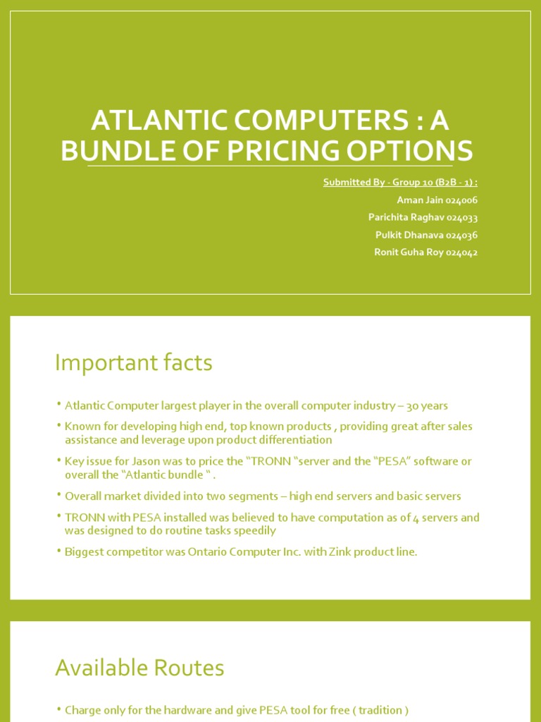 Atlantic Computers: A Bundle of Pricing Options | PDF | Pricing ...