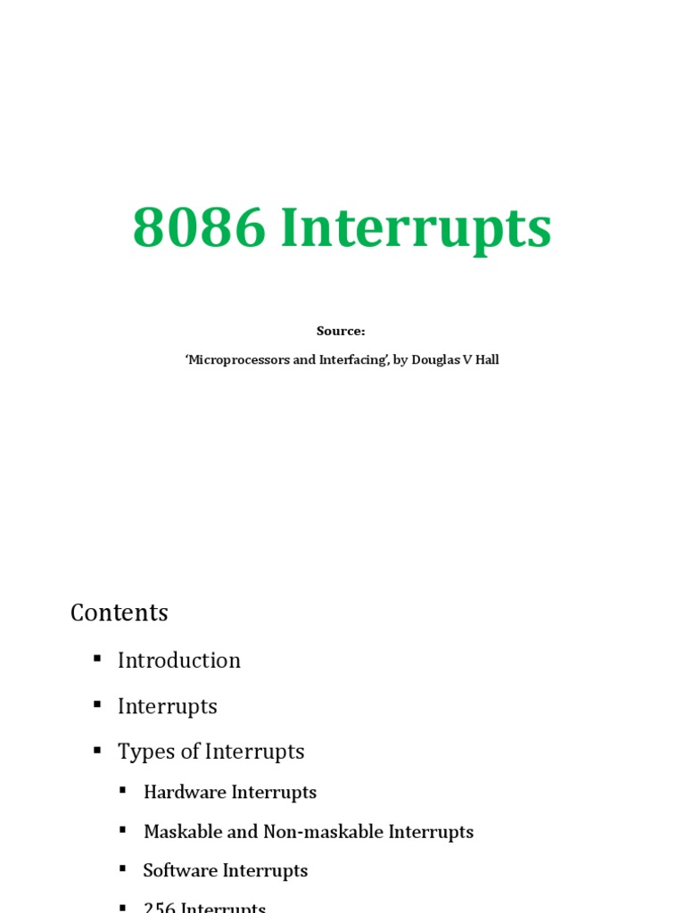 8086 Microprocessor - Interrupts | PDF | Operating System Technology | Computer Architecture