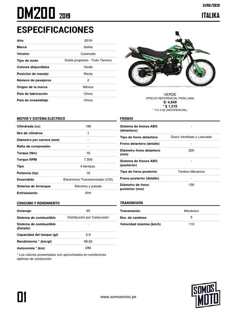 dm200 2019 - Italika - Verde 31 08 2020 PDF | PDF | Esfuerzo de torsión ...
