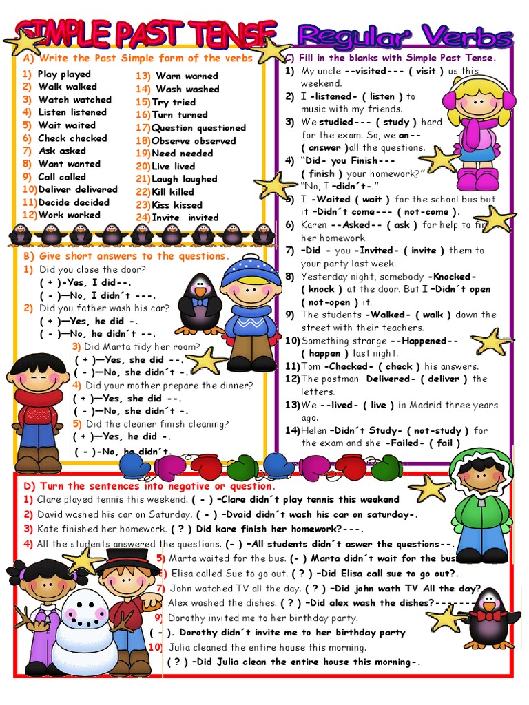 Past Simple Tense Practice Worksheet | PDF