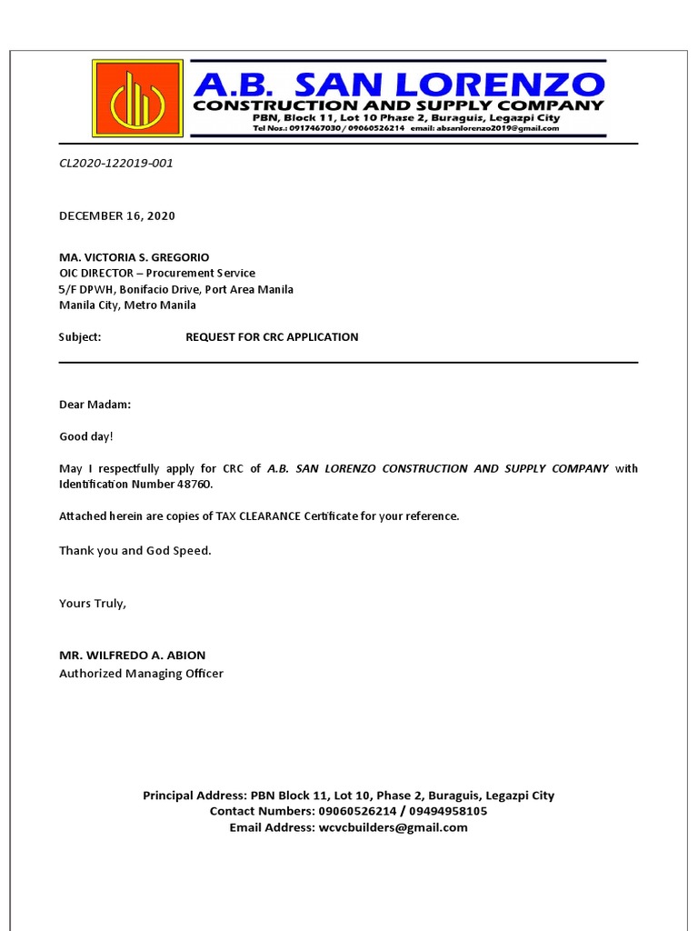 CRC Application Request | PDF