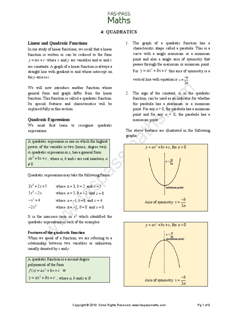 Quadratics PDF | PDF | Quadratic Equation | Equations