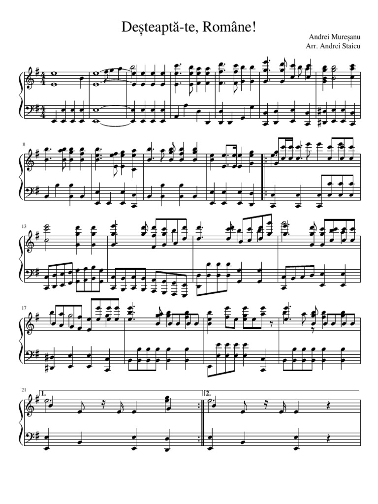 Desteapta-Te Romane Romanian National Anthem PDF | PDF