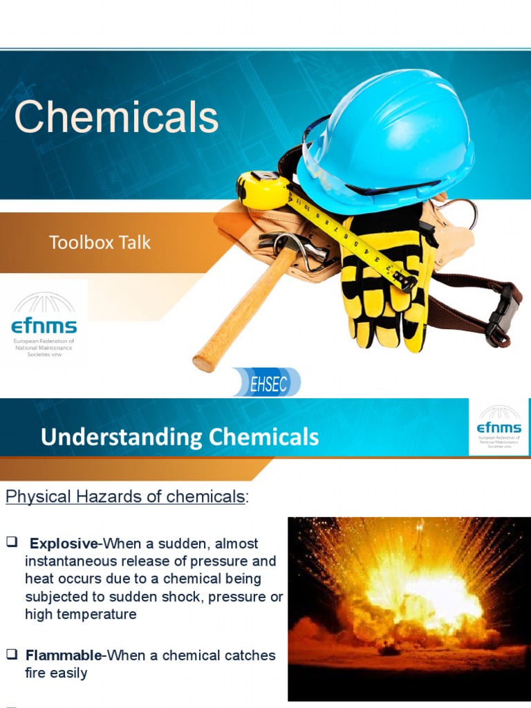 EHSEC Toolbox Talk Chemicals | PDF | Determinants Of Health | Safety
