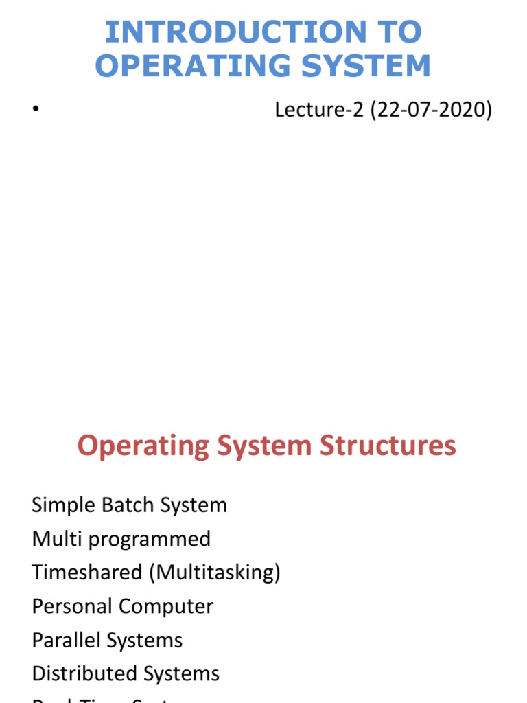 Structures Os Pdf Operating System Scheduling Computing 