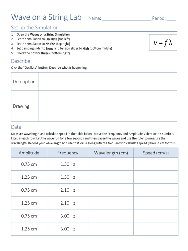 Wave On A String Lab | PDF