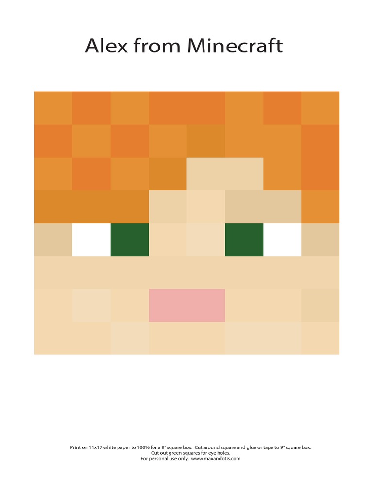 Minecraft Alex Box Head 9 PDF | PDF