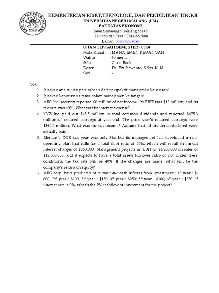 Uts - MK - 2020 - Open Book - Kunci Jawaban | PDF