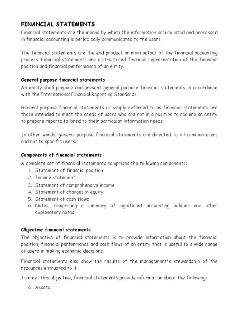 General Purpose Financial Statements | PDF | Equity (Finance ...