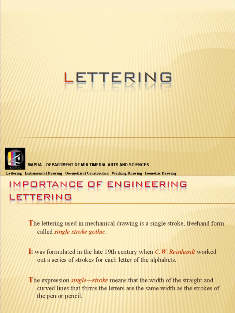 Lettering Instrumental Drawing Geometrical Construction Working Drawing ...