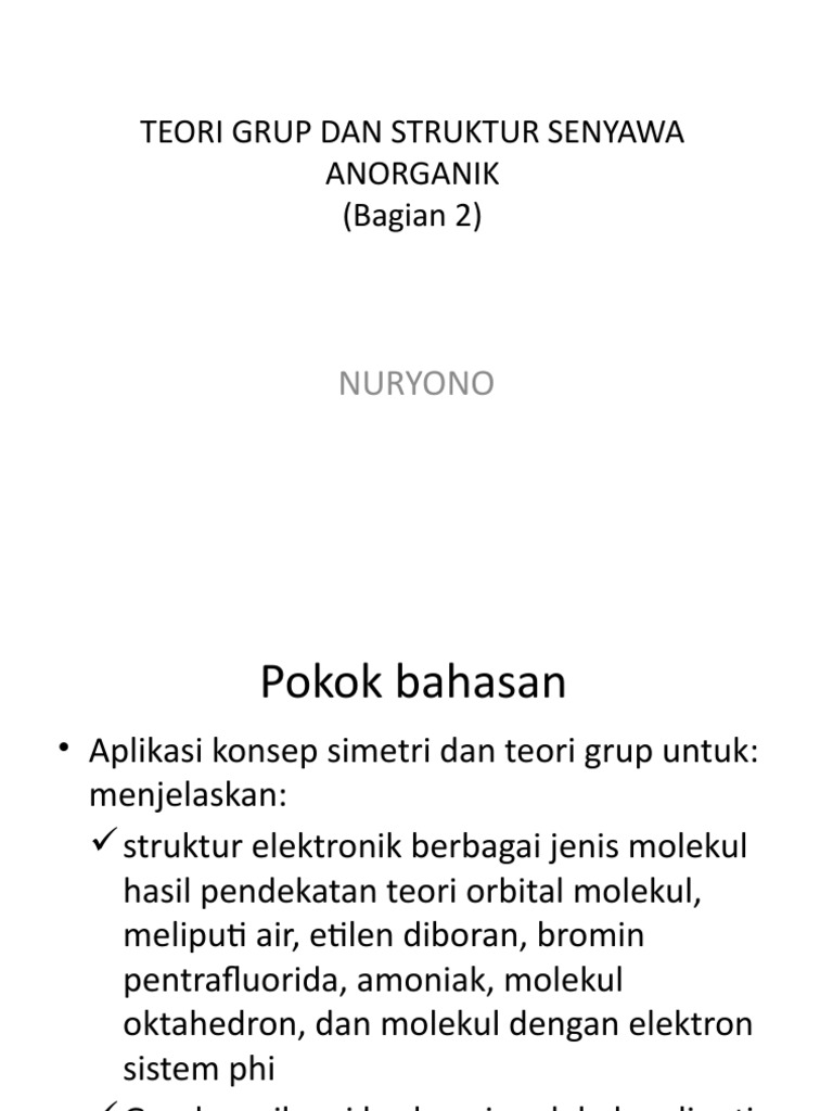 STG - Teori Grup Dan Struktur Senyawa Anorganik | PDF